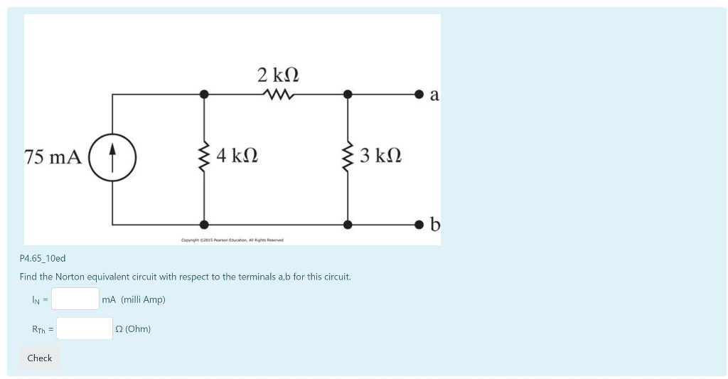 Solved 2 k12 a 75 mA 4 k12 3 k12 b Copyright 2015 Person | Chegg.com