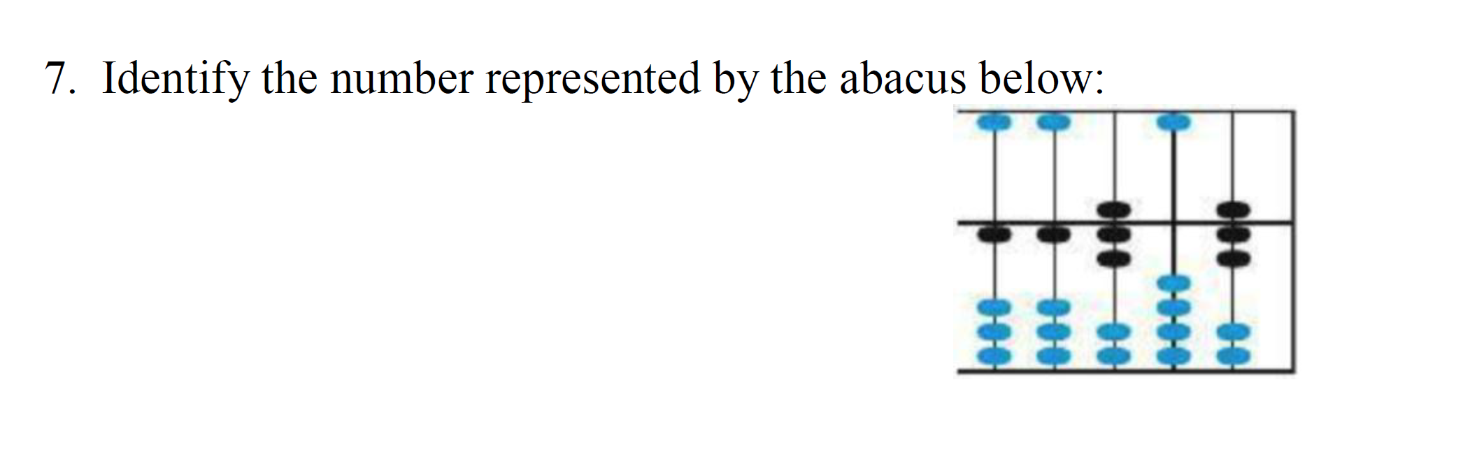 Solved 7. Identify the number represented by the abacus | Chegg.com