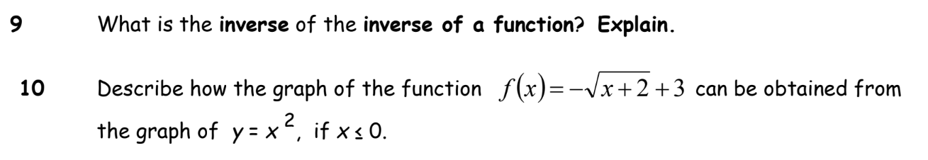 Solved What is the inverse of the inverse of a function? | Chegg.com