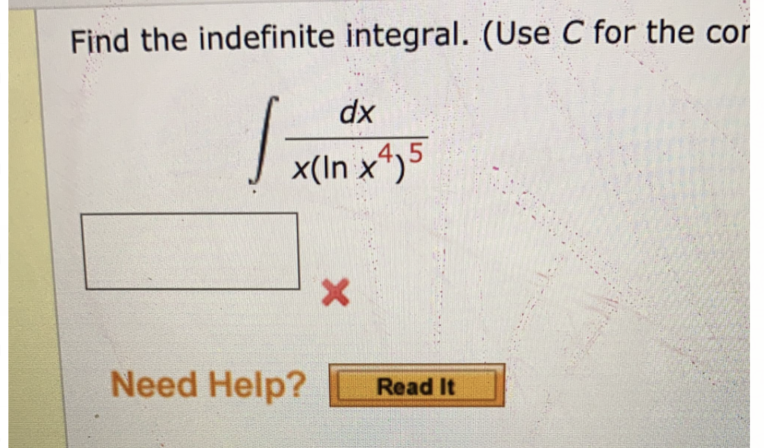 Solved Find the indefinite integral. (Use C for the cor dx | Chegg.com