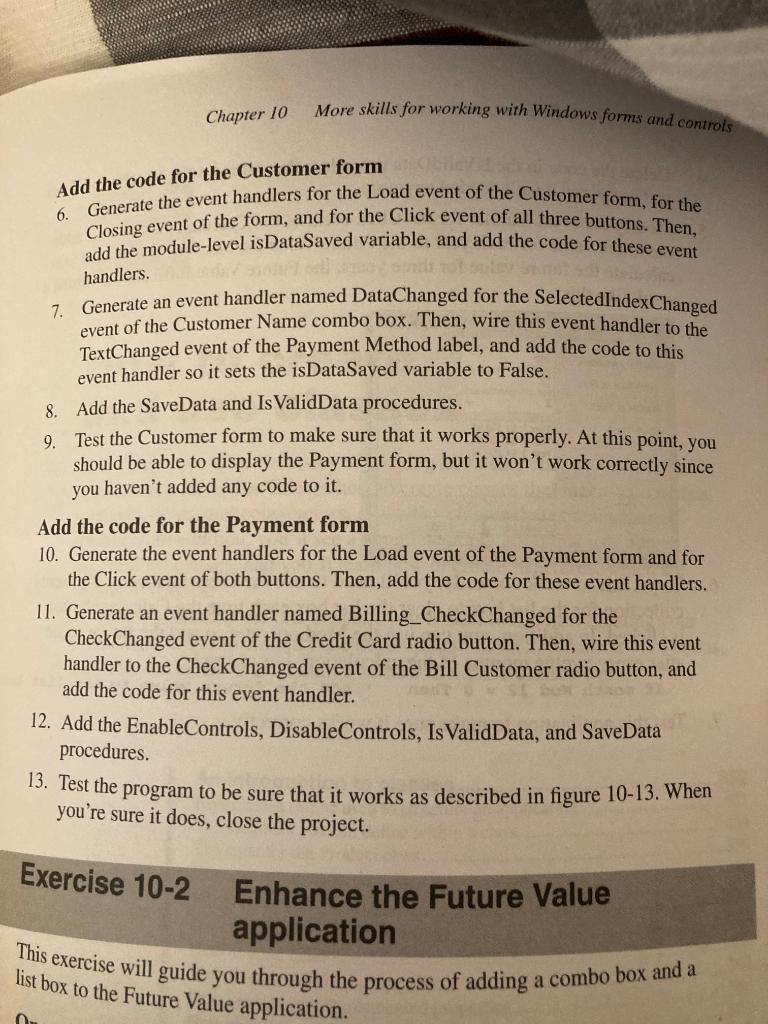 Solved Murachs Visual Basic 2015 Exercise 10 -1 Create the | Chegg.com