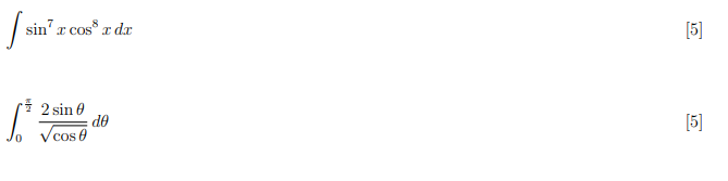 Solved sin' cos de sin [5] * 2 sine de cose [5] | Chegg.com