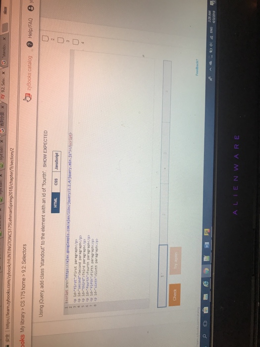Solved ooks My library>CS 175 home 92.Selectors Using | Chegg.com Solved ooks My library>CS 175 home 92.Selectors Using | Chegg.com