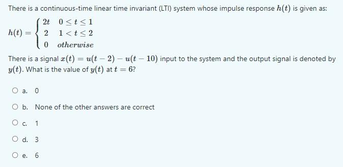 Solved There is a continuous-time linear time invariant | Chegg.com