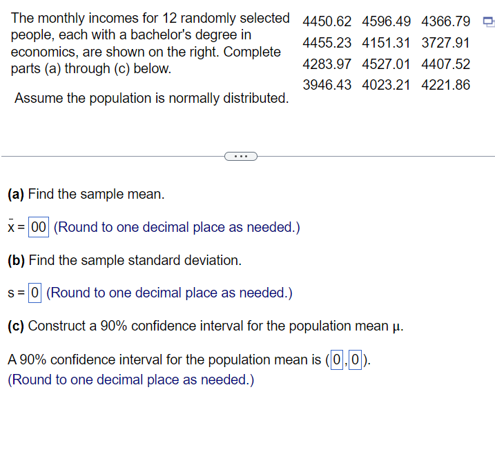 Solved (a) Find the sample mean. xˉ= (Round to one decimal | Chegg.com