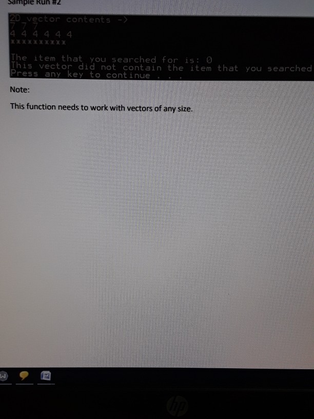 Solved CS 2410 Search 2D Vector Write a C++ program that | Chegg.com