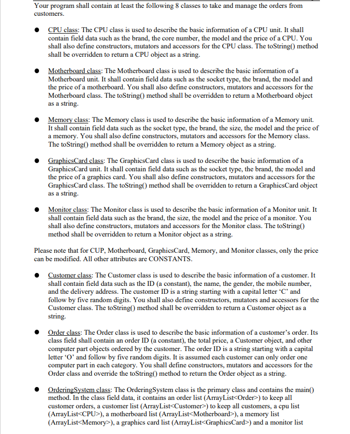 Solved Objectives This assignment requires you to design and | Chegg.com