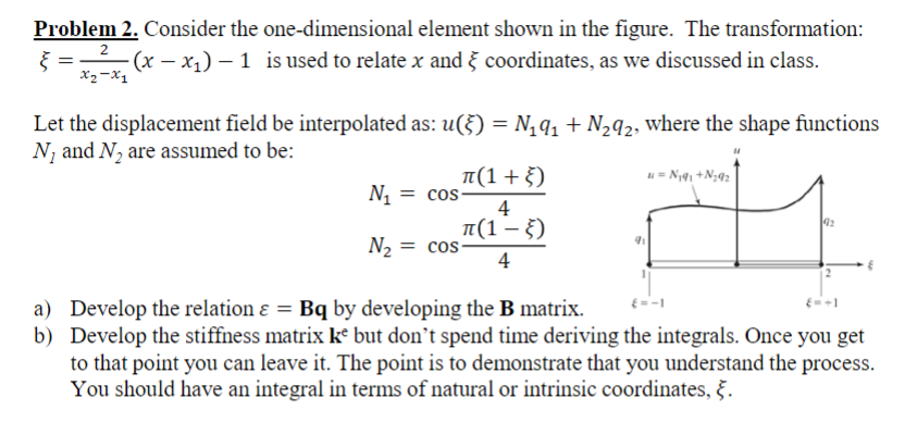 Solved Problem 2 Consider The One Dimensional Element Shown