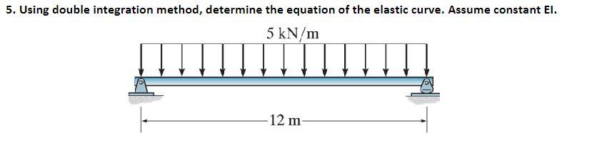 Solved 5. Using double integration method, determine the | Chegg.com
