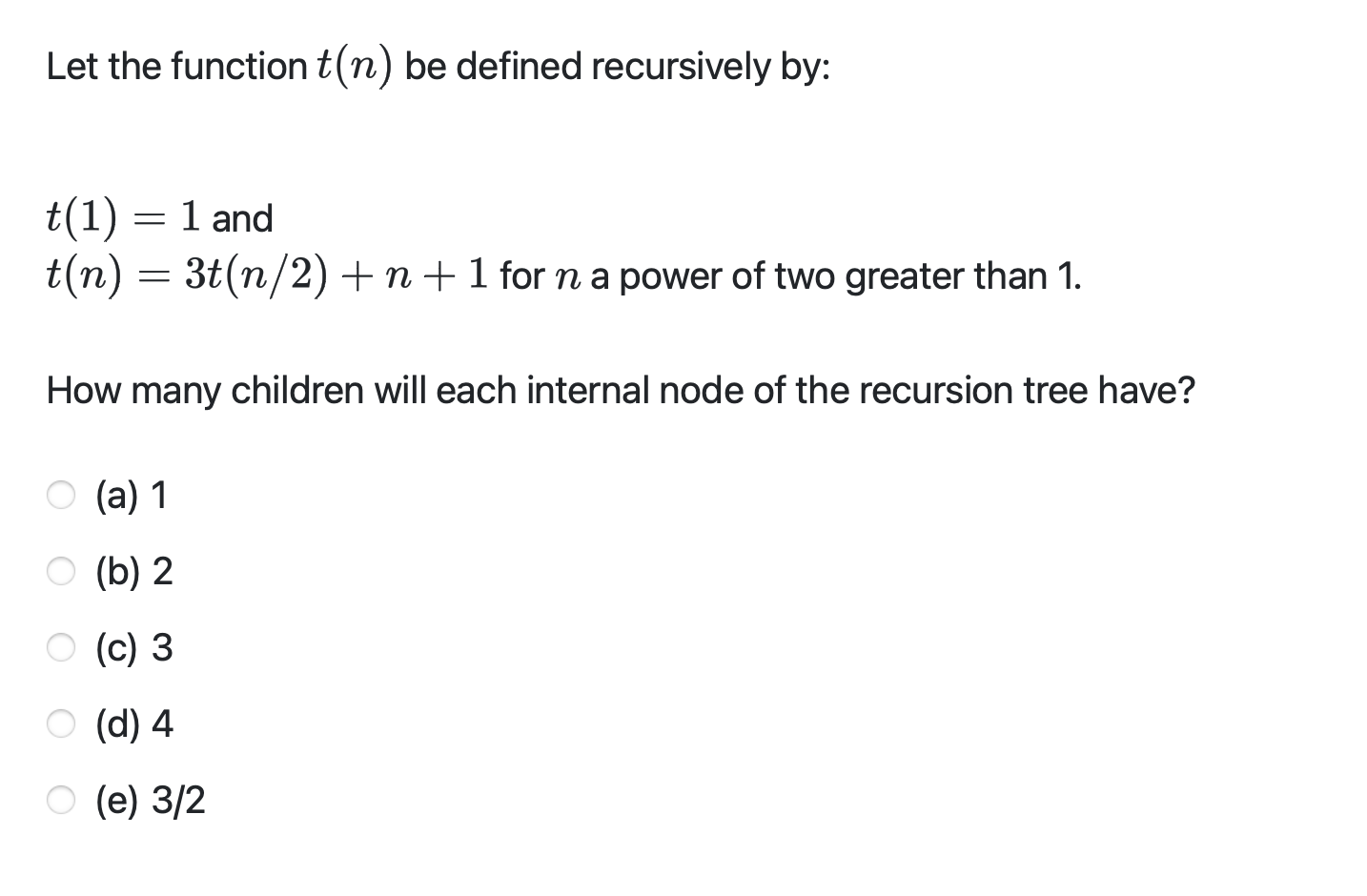 Solved Let The Function Tn Be Defined Recursively By 3765