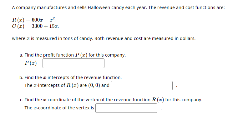 Solved A company manufactures and sells Halloween candy each | Chegg.com