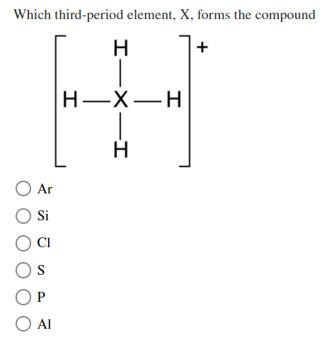 Solved Which third-period element, X, forms the compound + | Chegg.com