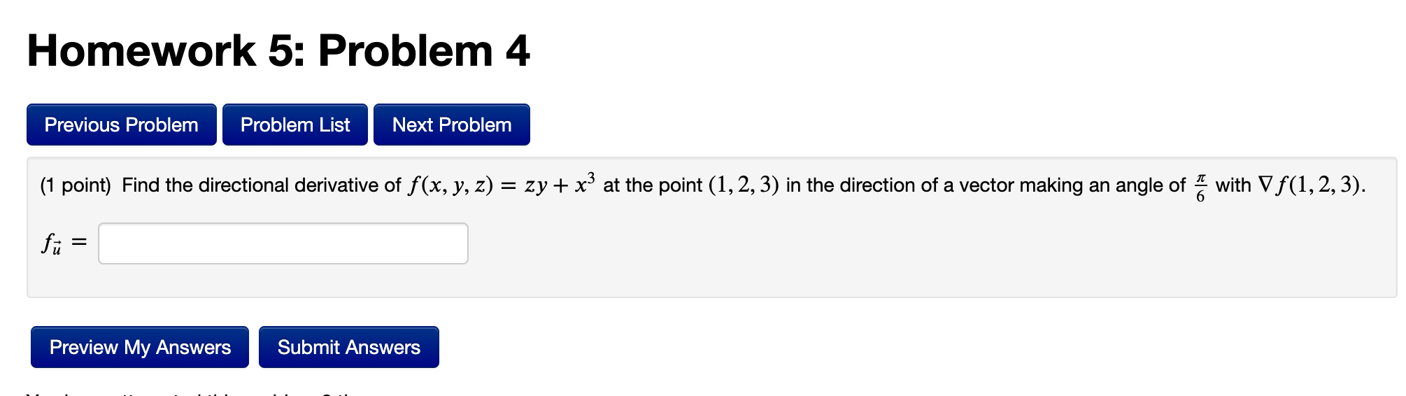 Solved Homework 5 Problem 3 Previous Problem Problem List 8062
