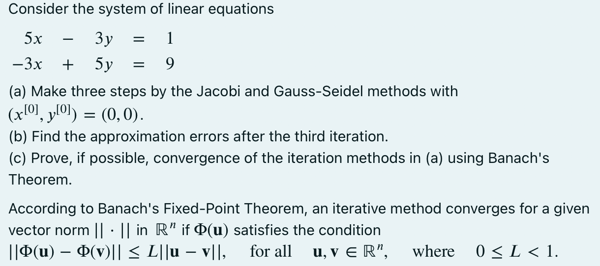 Solved Consider the system of linear equations | Chegg.com