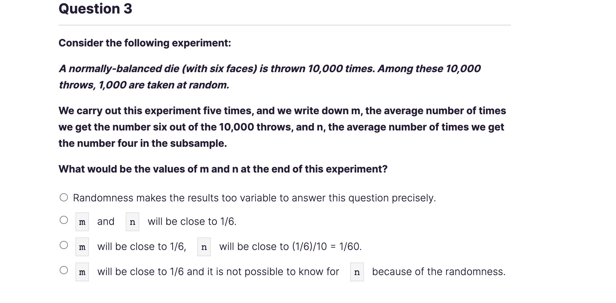 Solved Consider the following experiment: A | Chegg.com