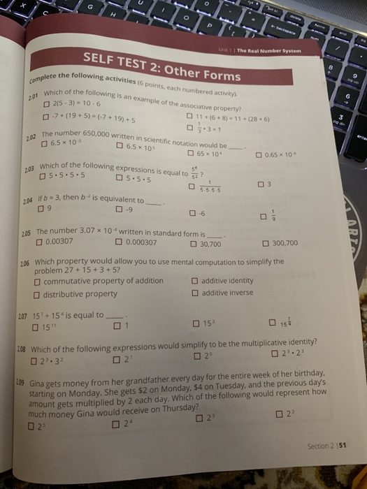 Solved H home becenere Unit 1 | The Real Number 5ystem SELF | Chegg.com