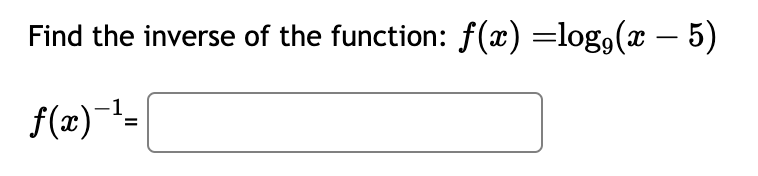Solved Find the inverse of the function: | Chegg.com
