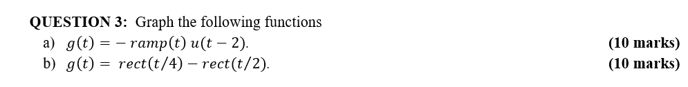 Solved QUESTION 3: Graph the following functions a) | Chegg.com
