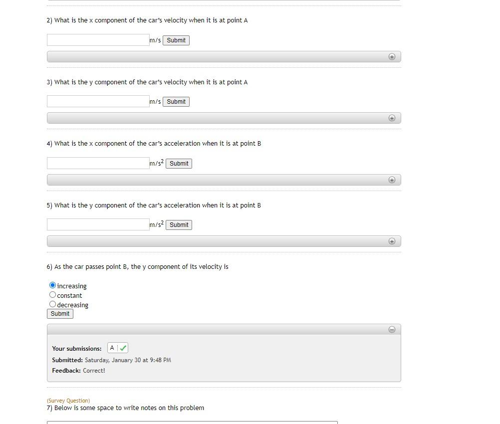 Solved 2) What is the x component of the car's velocity when | Chegg.com