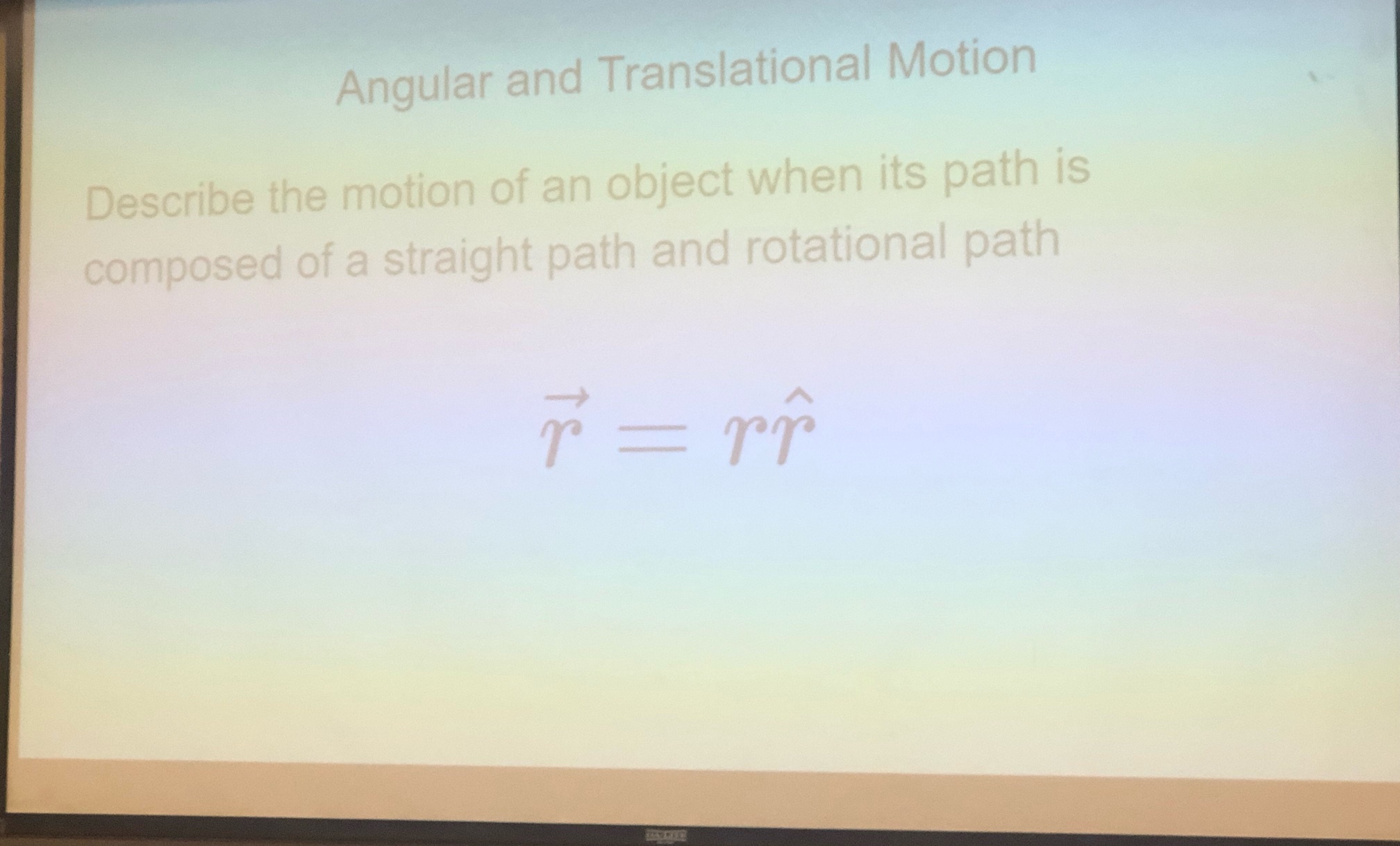 Solved Angular and Translational Motion Describe the motion | Chegg.com