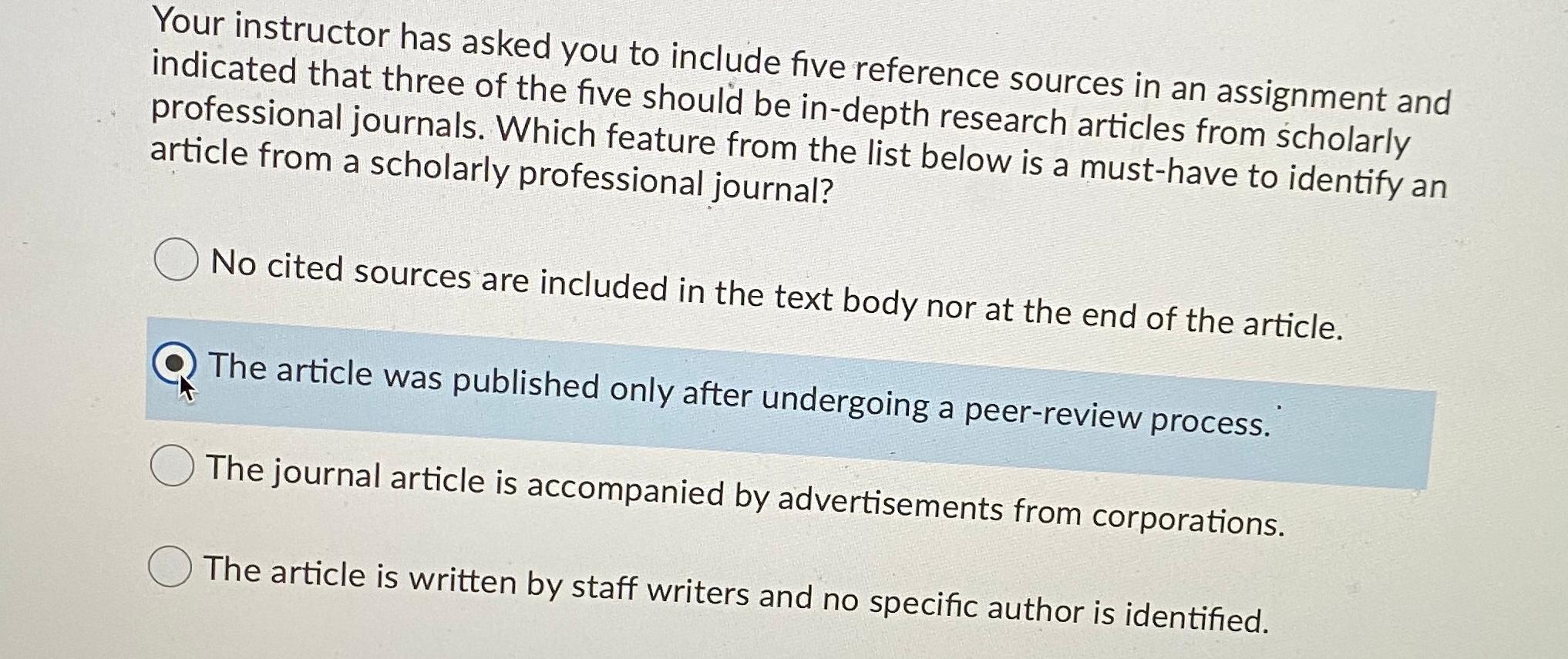 Solved Your instructor has asked you to include five | Chegg.com