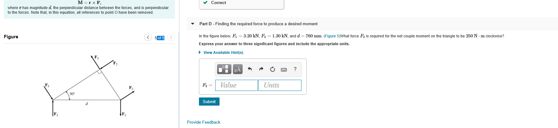 Solved Correct M=rXF, where r has magnitude d, the | Chegg.com