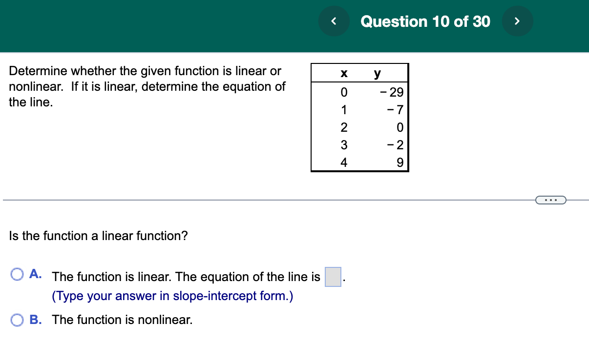 Solved Determine whether the given function is linear or | Chegg.com