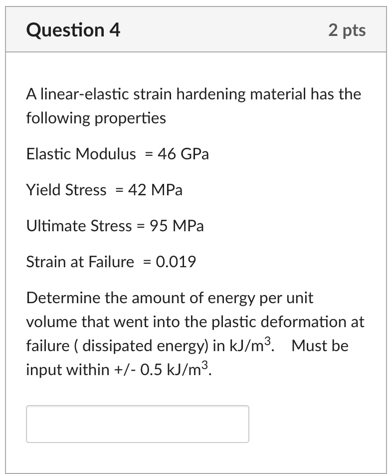 Solved A linear-elastic strain hardening material has the | Chegg.com