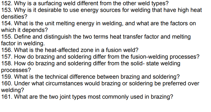 Solved 152. Why is a surfacing weld different from the other | Chegg.com