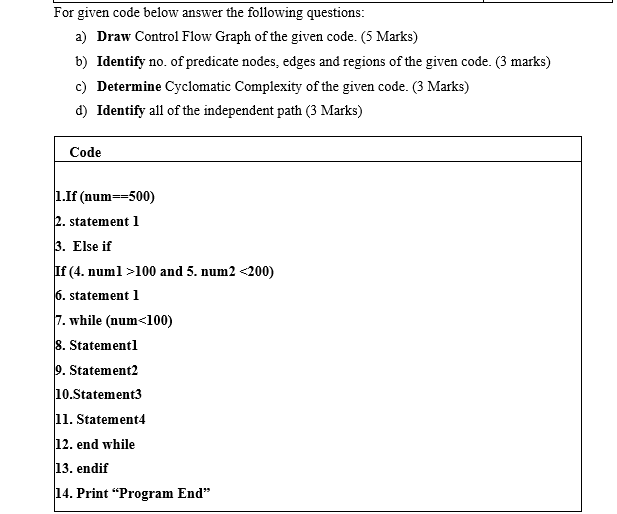 Solved For given code below answer the following questions: | Chegg.com