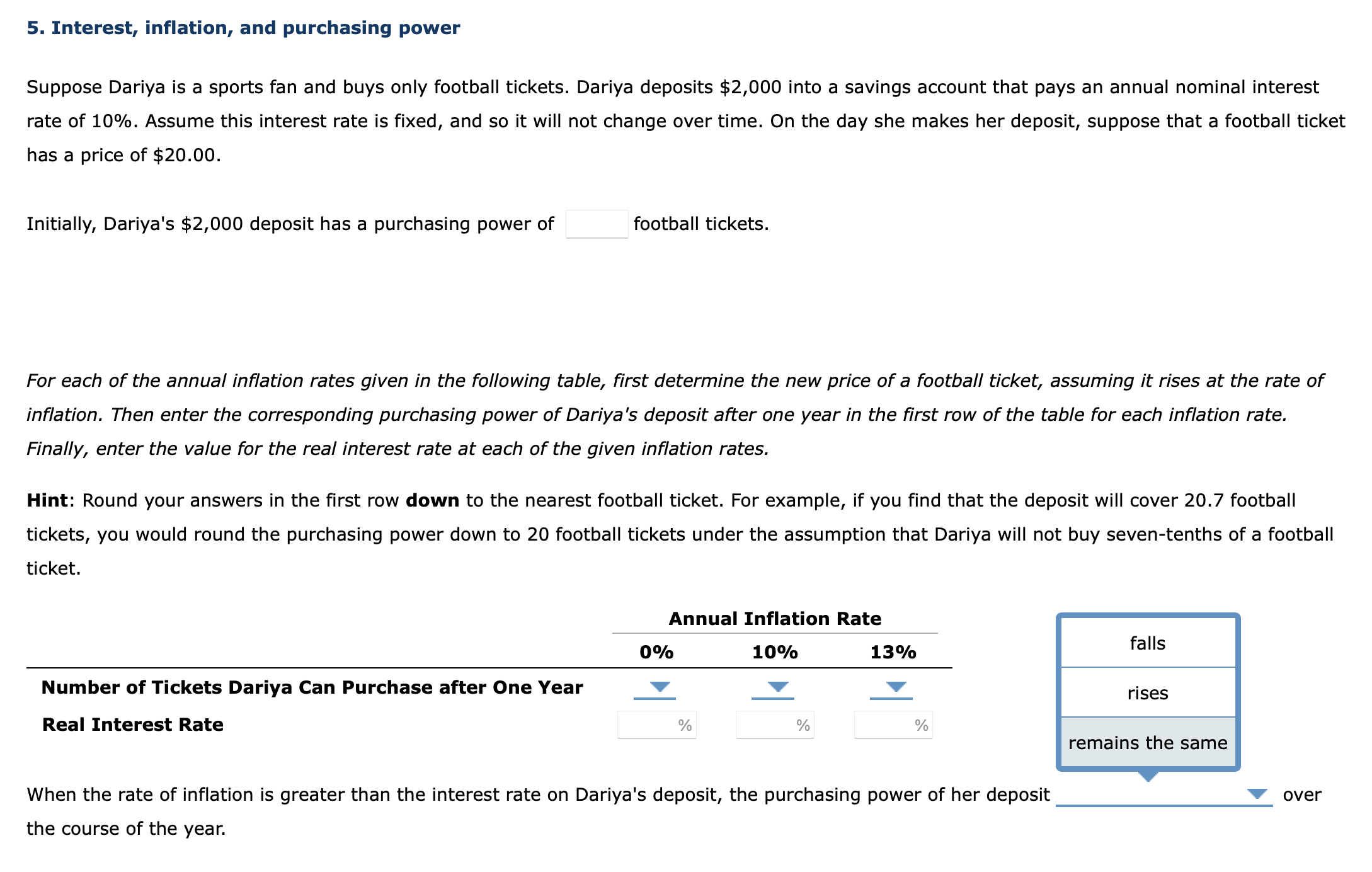 Solved 5. Interest, inflation, and purchasing power Suppose | Chegg.com