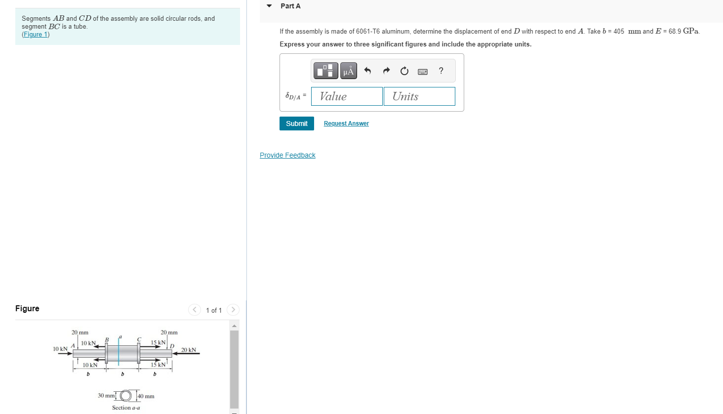 Solved Segments AB ﻿and CD ﻿of the assembly are solid | Chegg.com