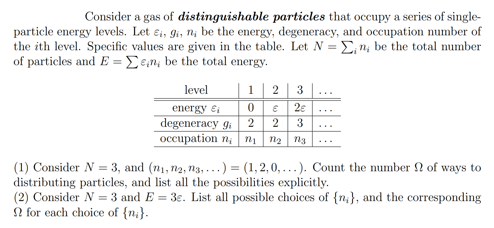 Solved (1) ﻿Consider N=3, ﻿and (n1,n2,n3,dots)=(1,2,0,dots). | Chegg.com