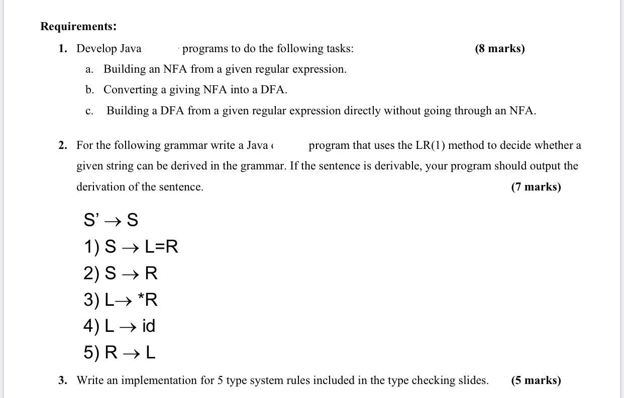 Solved Requirements: 1. Develop Java programs to do the | Chegg.com