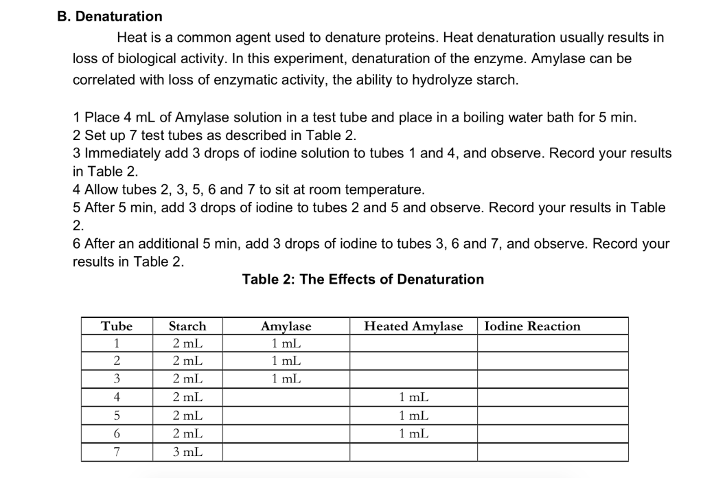 Solved B. Denaturation Heat is a common agent used to | Chegg.com