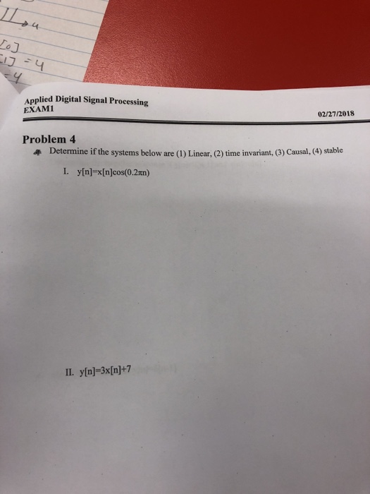 Solved Applied Digital Signal Processing EXAMI 02/27/2018 | Chegg.com