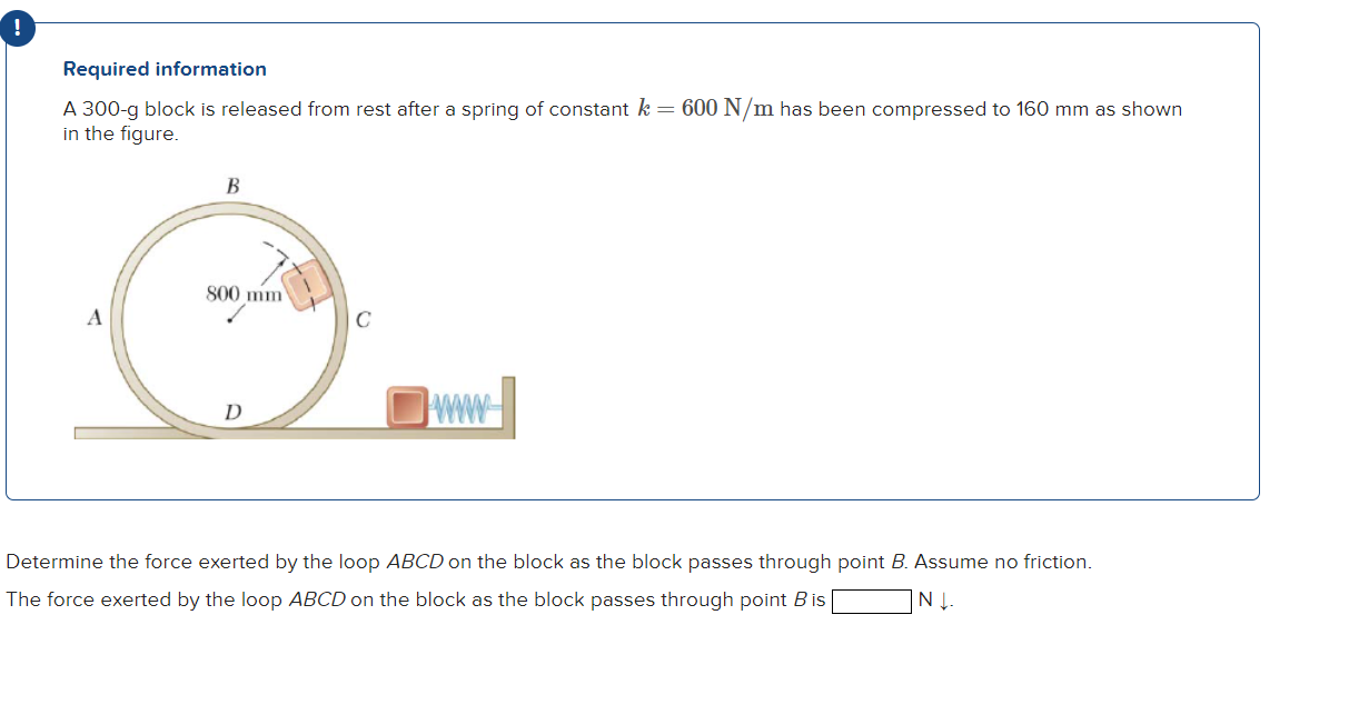 Solved Required informationA 300-g block is released from | Chegg.com