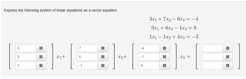 Solved Express the following system of linear equations as a | Chegg.com
