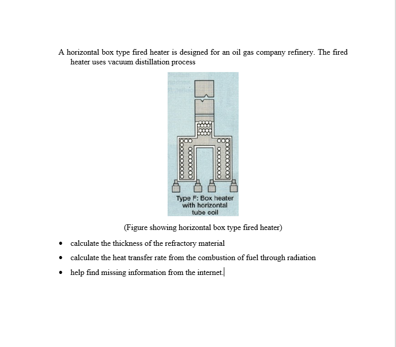 Solved A horizontal box type fired heater is designed for an | Chegg.com