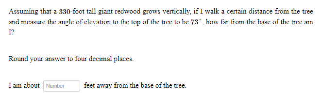 Solved Assuming that a 330 -foot tall giant redwood grows | Chegg.com