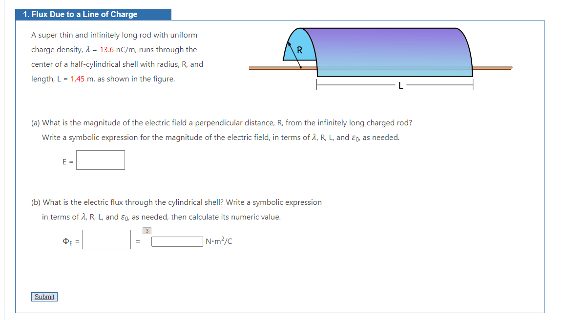 Solved A super thin and infinitely long rod with uniform | Chegg.com
