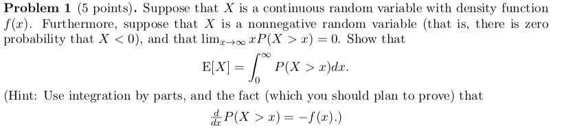 Solved Problem 1 5 Points Suppose That X Is A Continuous 