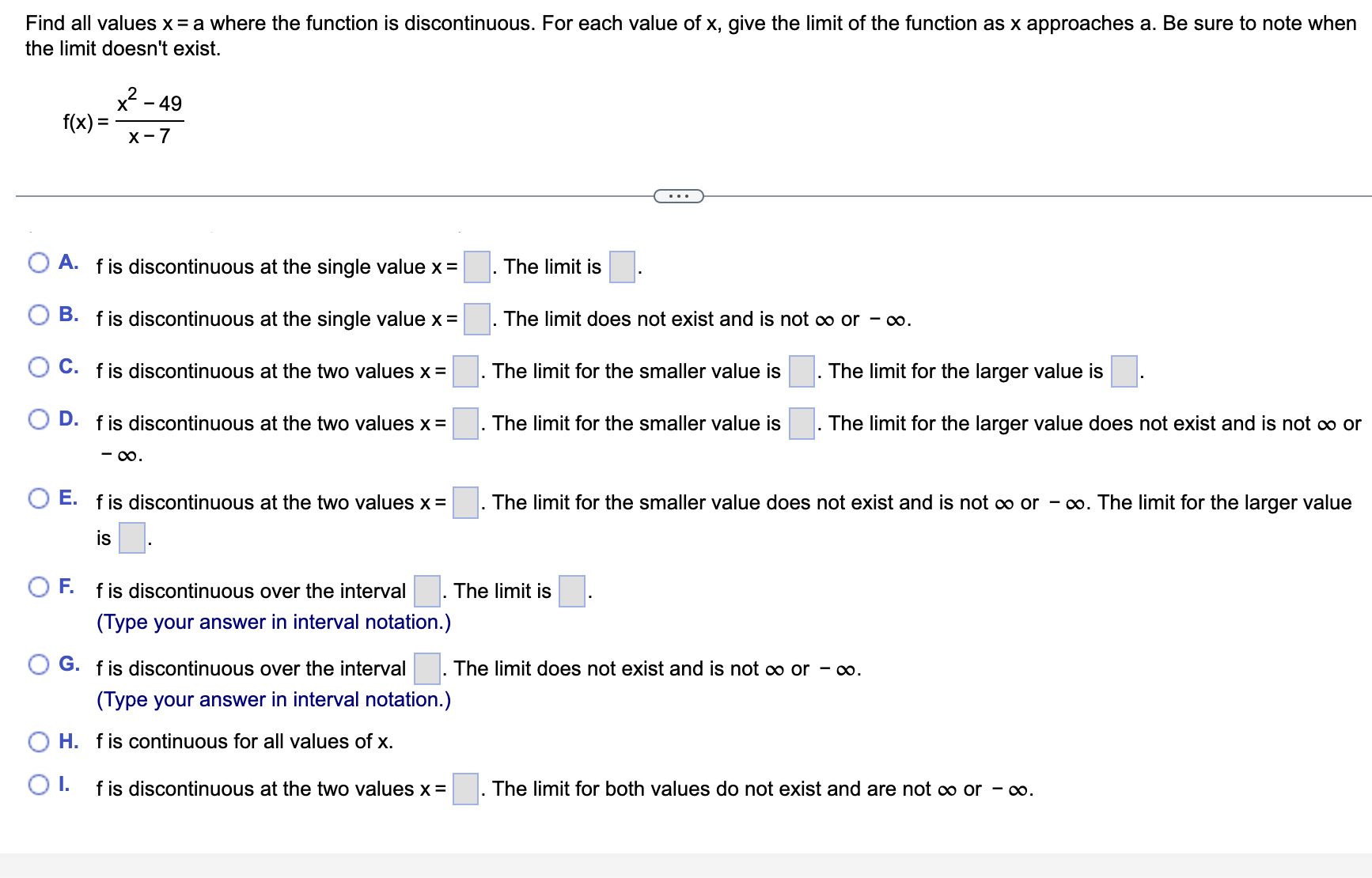 Solved Find All Values Xa Where The Function Is 