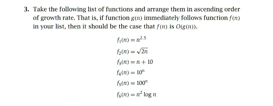 Solved ECS, algorithm design and analysis: asymptotic order | Chegg.com