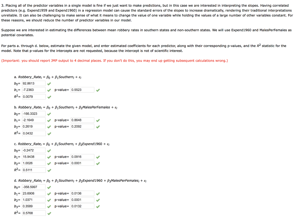 Solved 3. Placing all of the predictor variables in a single | Chegg.com