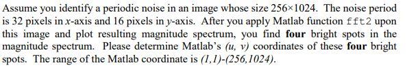 Assume you identify a periodic noise in an image | Chegg.com
