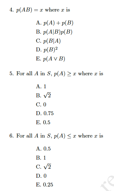 Solved The following applies to questions 4-6 below. Assume | Chegg.com