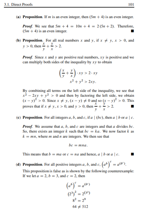 Solved 3.1. Direct Proofs 101 (a) Proposition. If m is an | Chegg.com