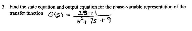 Solved 3. Find the state equation and output equation for | Chegg.com
