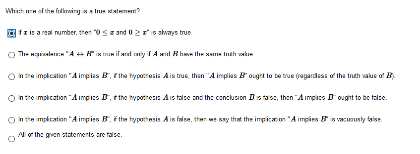 Solved Which one of the following is a true statement? If I | Chegg.com